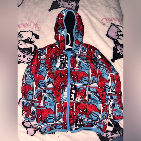 Marvel | Jackets & Coats | Marvel Kids Spiderman Reversible Puffer ...